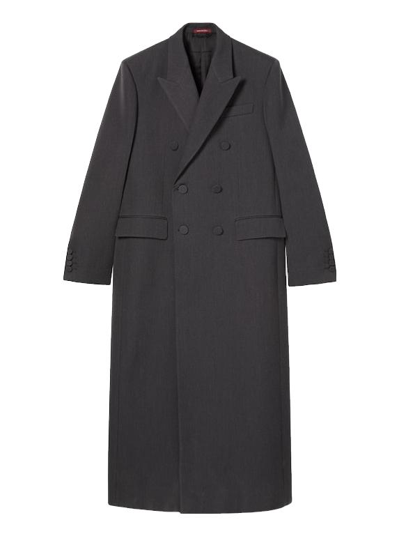 GUCCI Gucci Double-Breasted Collared Button-Up Coat with Webbing Detail